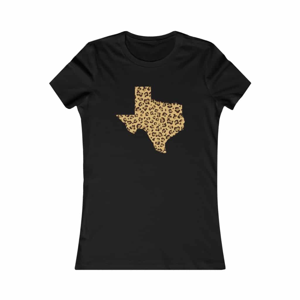 Leopard Print Texas Shape Women's Tee - Texas is Life