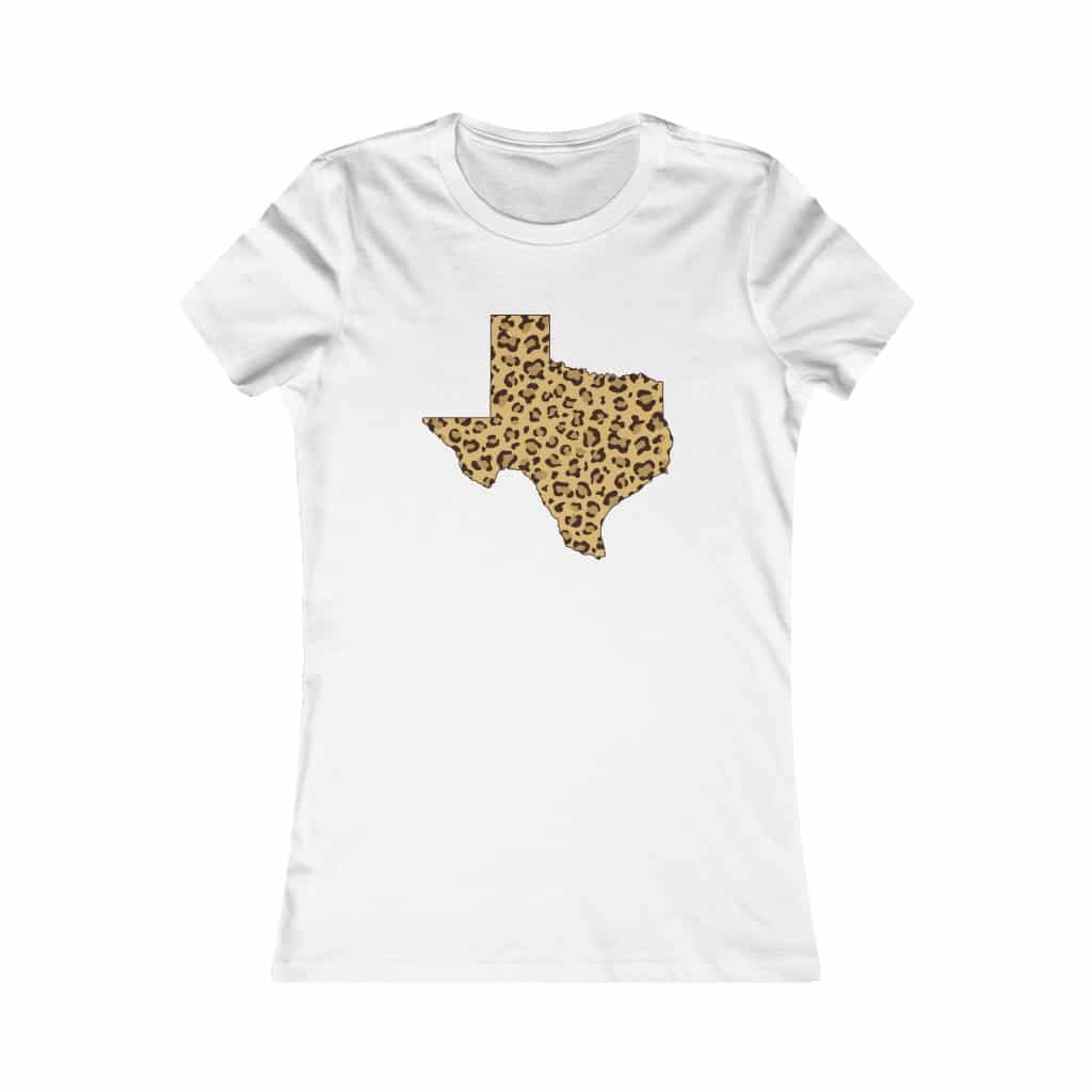 Leopard Print Texas Shape Women's Tee