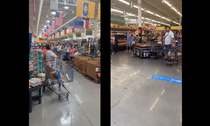 Shoppers at a Walmart in Haslet, TX Sang the National Anthem Together