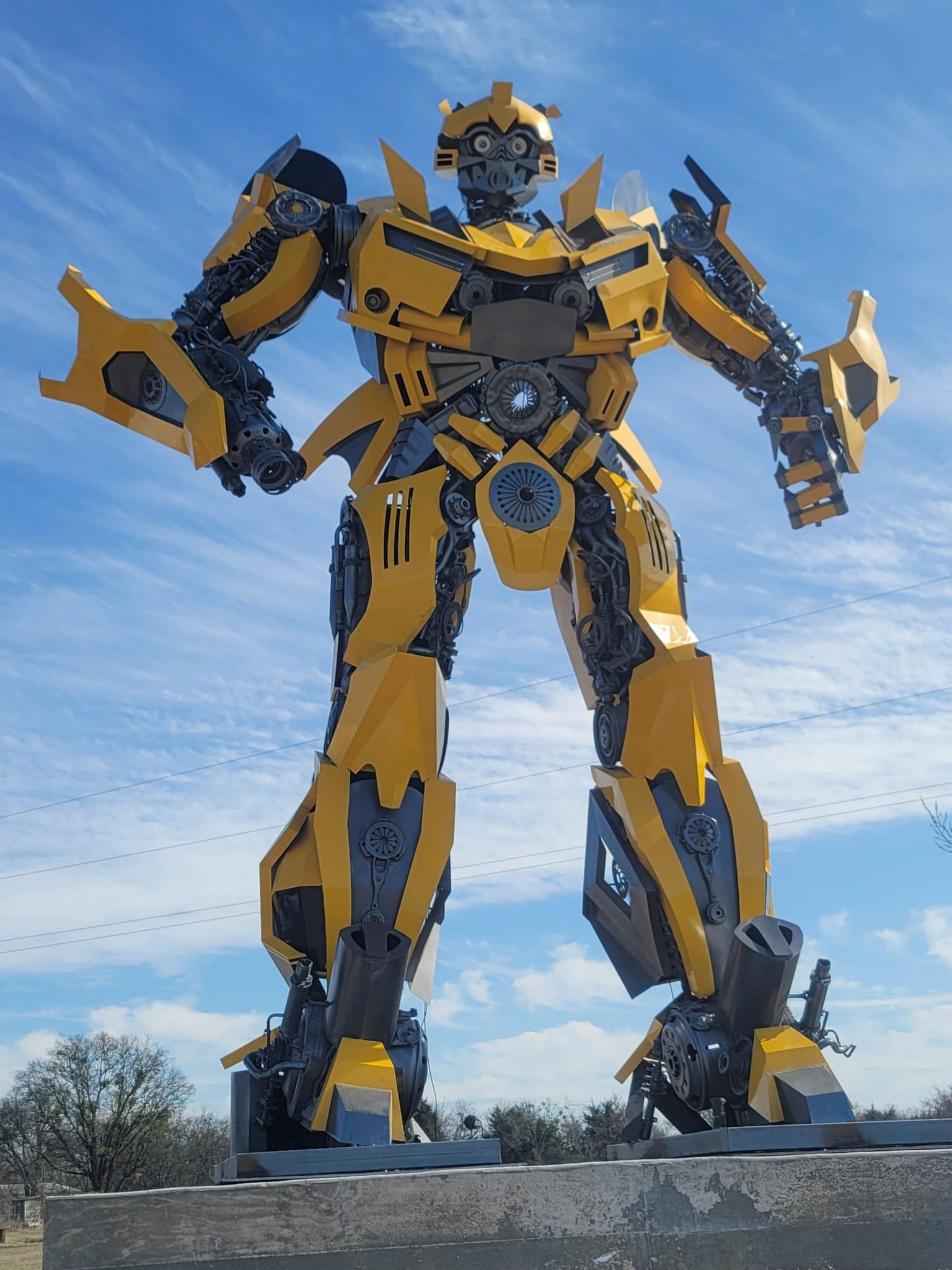 There's a 20-ft Tall Transformer at a Gas Station in Elmo, Texas